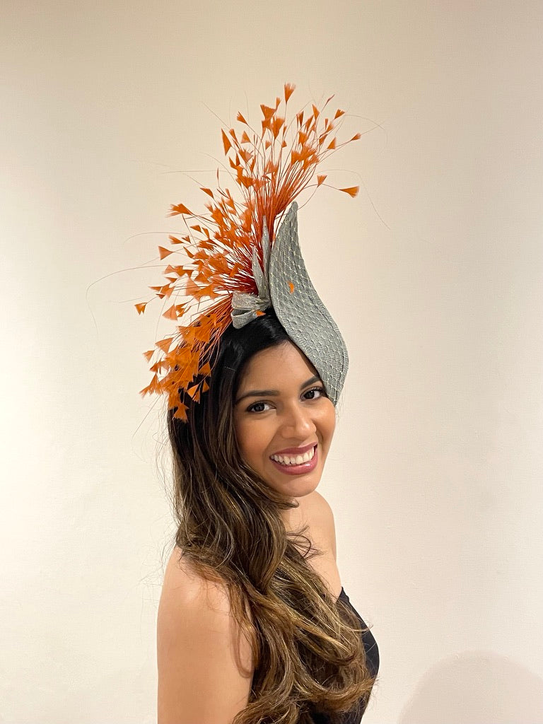 orange statement hat – Annabel Allen Millinery