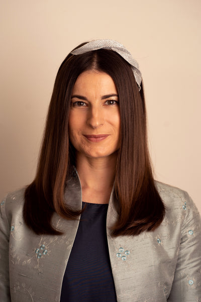 Talia silverFascinator – Annabel Allen Millinery