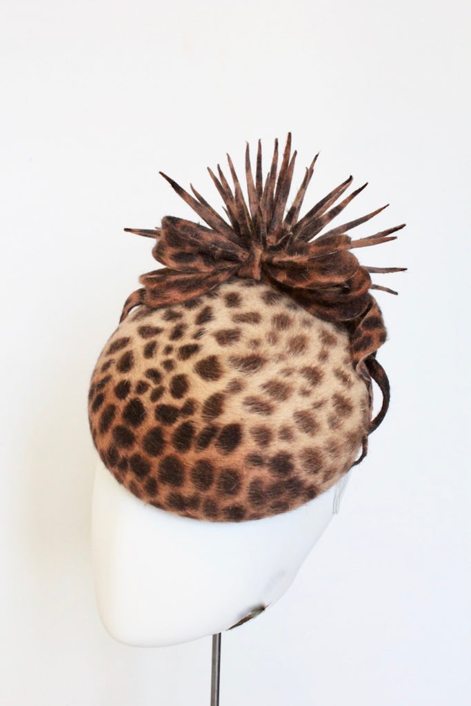 leopard print pillbox hat – Annabel Allen Millinery